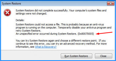 System Restore failed with an error message| DiskInternals
